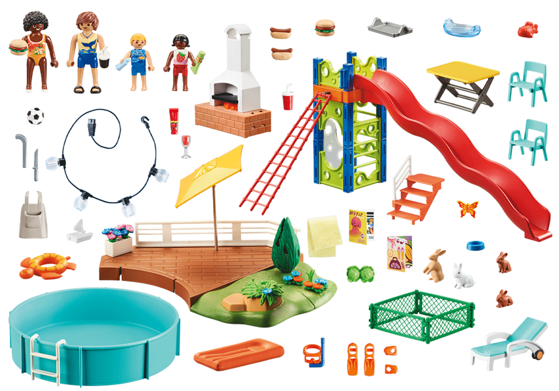 Playmobil 70987 ModernHouse Pool Party โมเดิร์นเฮ้าส์ ปาร์ตี้ริมสระน้ำ ...